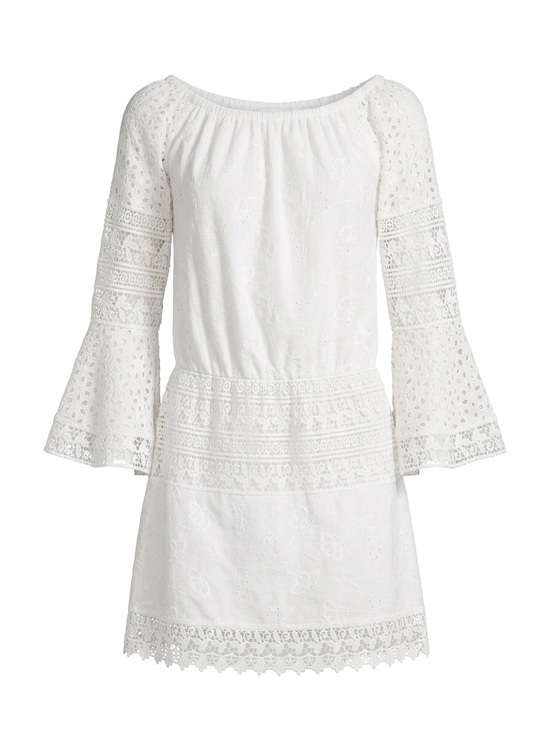 Heaven | Dresses | Festival Open Embroidery Boho Eyelet Bell Sleeve ...